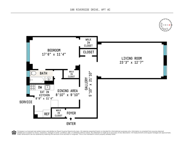 4C At 186 Riverside Drive Listing Information